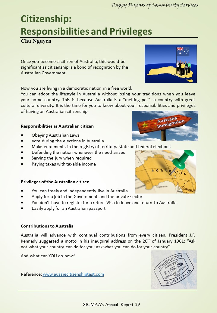 Citizenship: Responsibilities and Privileges | SICMAA